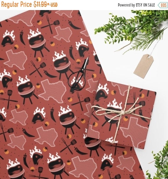 Paper Paper & Party Supplies Texas BBQ Wrapping Paper Texas Wrapping ...