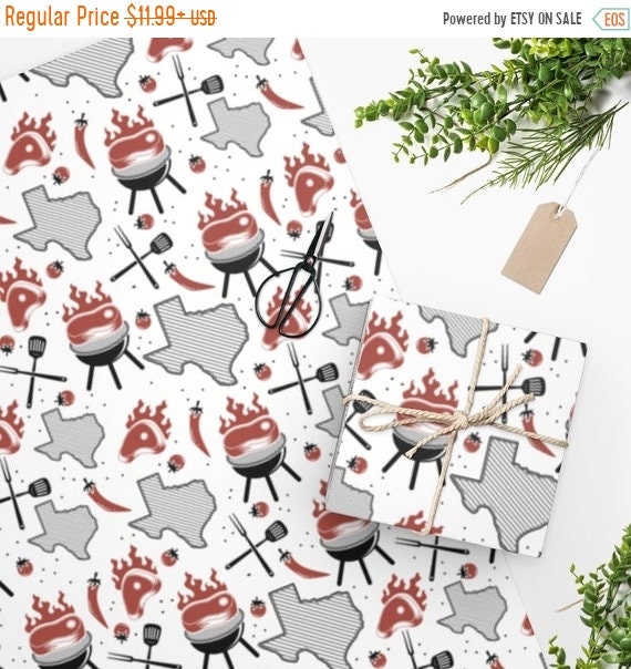 Paper Paper & Party Supplies Texas BBQ Wrapping Paper Texas Wrapping ...