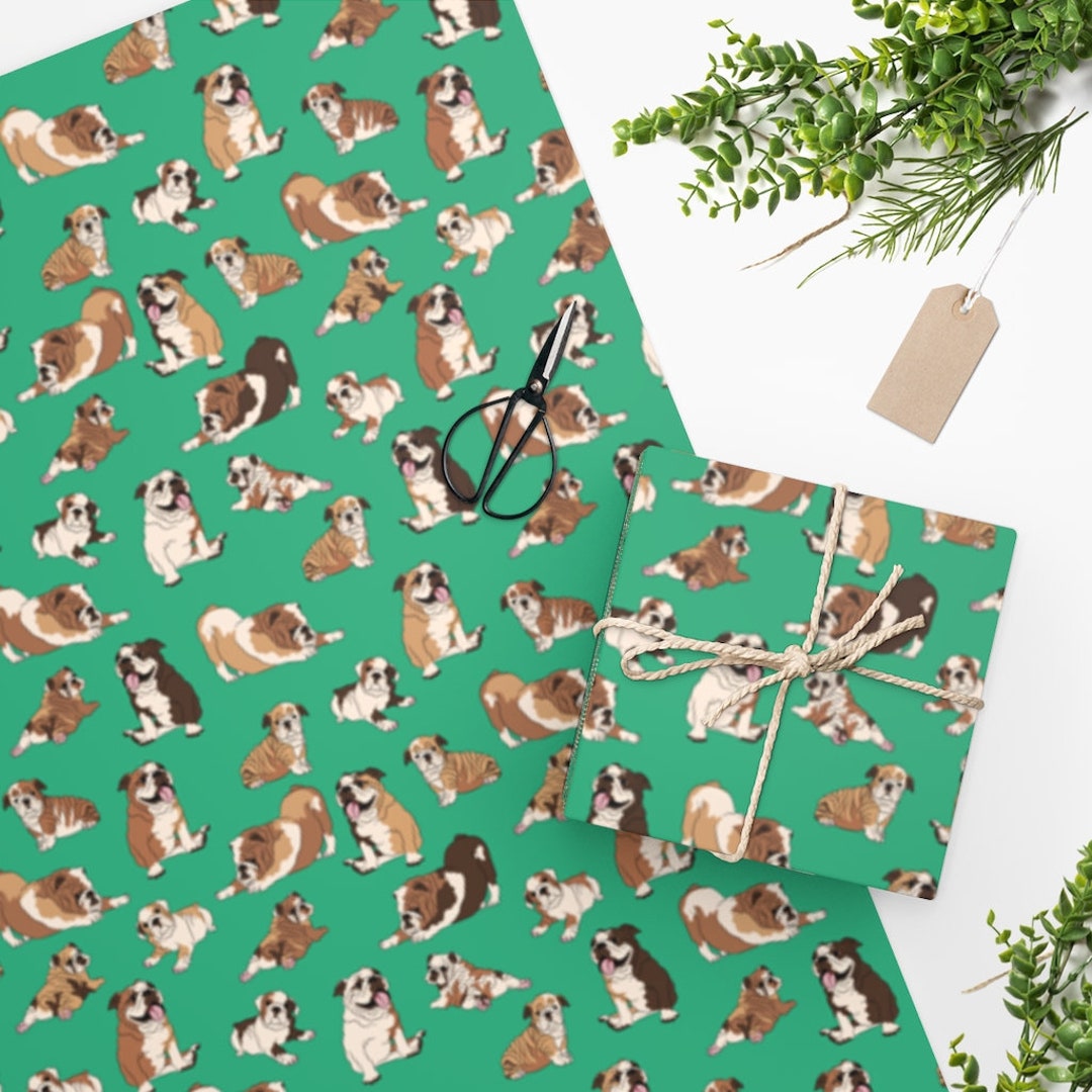 English Bulldog Wrapping Paper / Bulldog Wrapping Paper / Dog - Etsy