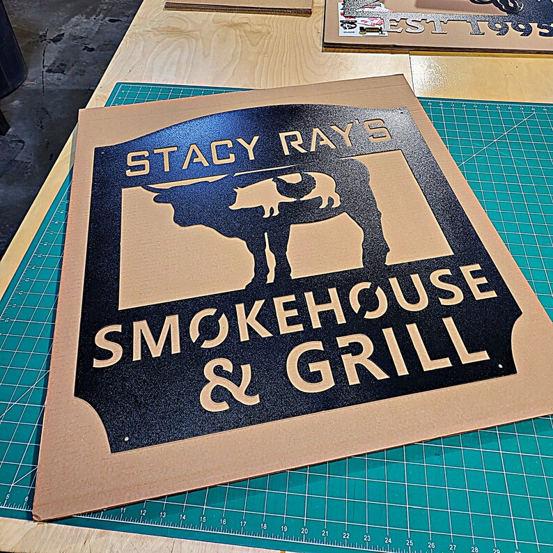 Custom Metal BBQ Smokehouse Sign / Personalized Grilling Sign - Etsy