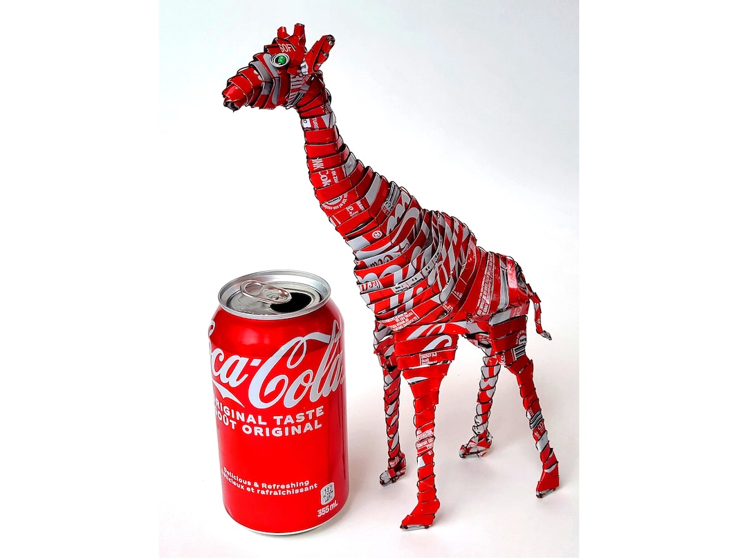 Soda Can Giraffes, Upcycled Aluminum Can Art, Recycled Giraffe Decor ...