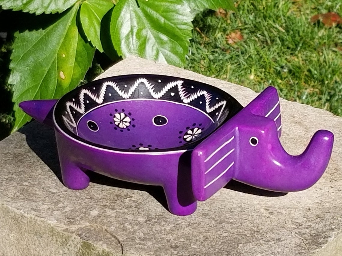 Elephant Dish Bowl Carved From Soapstone Shaped Like | Etsy