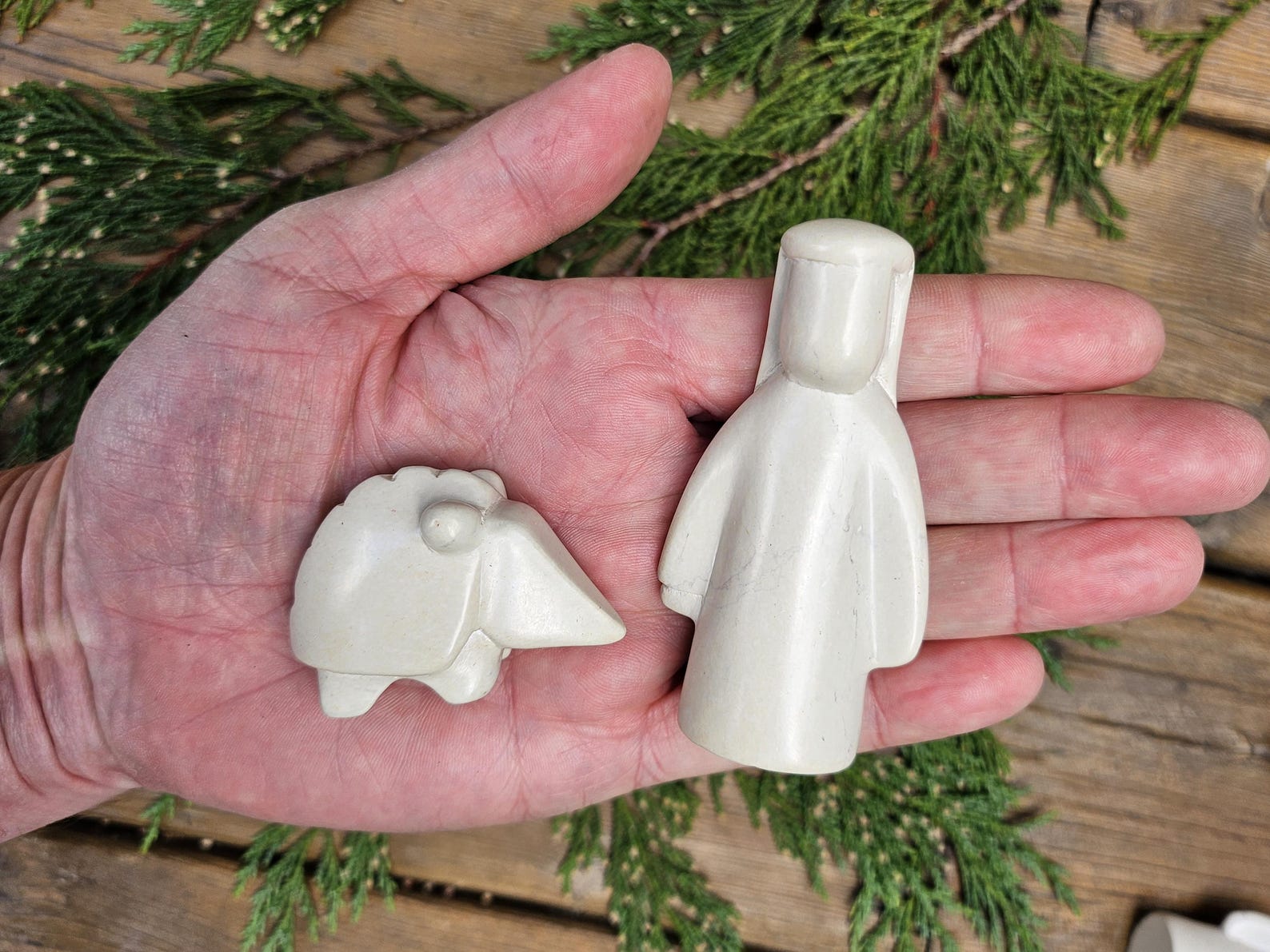 12-piece Natural Soapstone Nativity Set, Unique Christmas Nativity ...