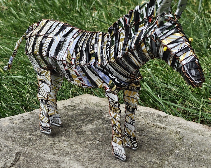 Pop Can Zebras, Upcycled Aluminum Can Art, Recycled Zebra Decor, Soda ...