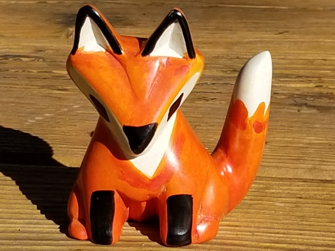 2.5" Small Soapstone Fox - Red Fox Carving - Orange Fox - Black Fox ...
