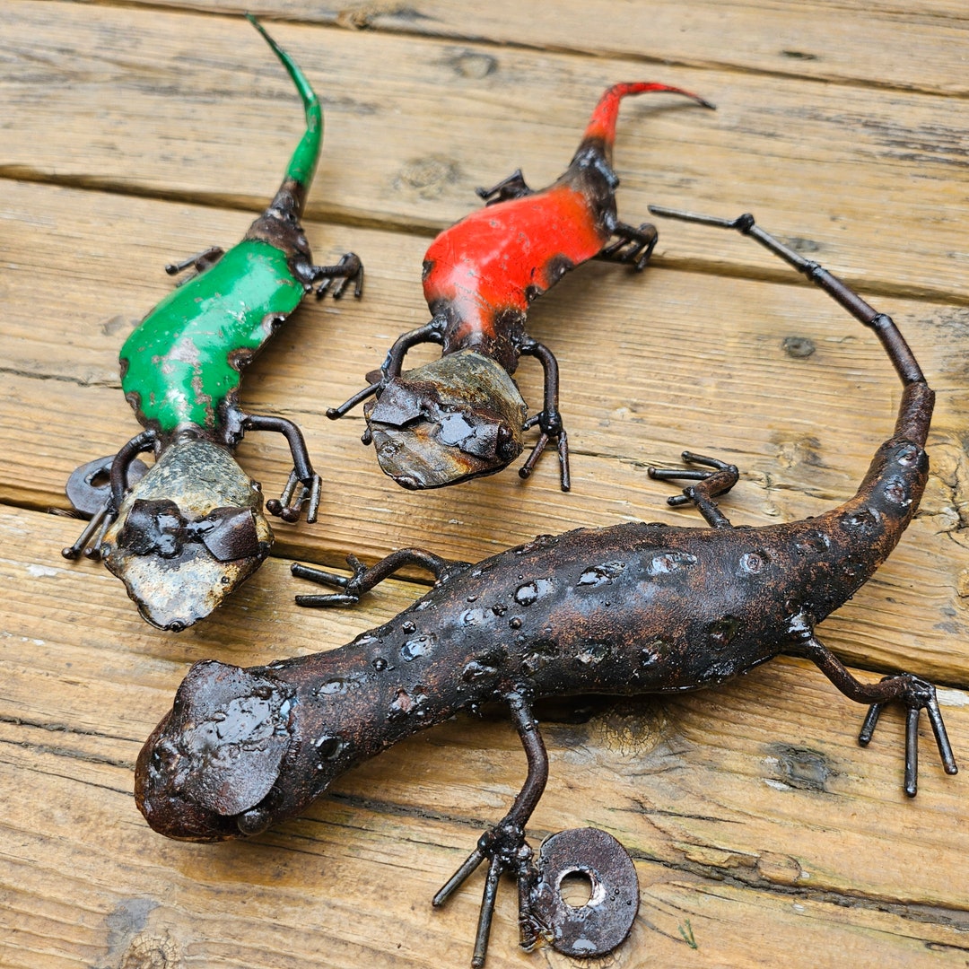 Handcrafted Metal Lizard Sculptures: Eco-friendly, Realistic Design ...