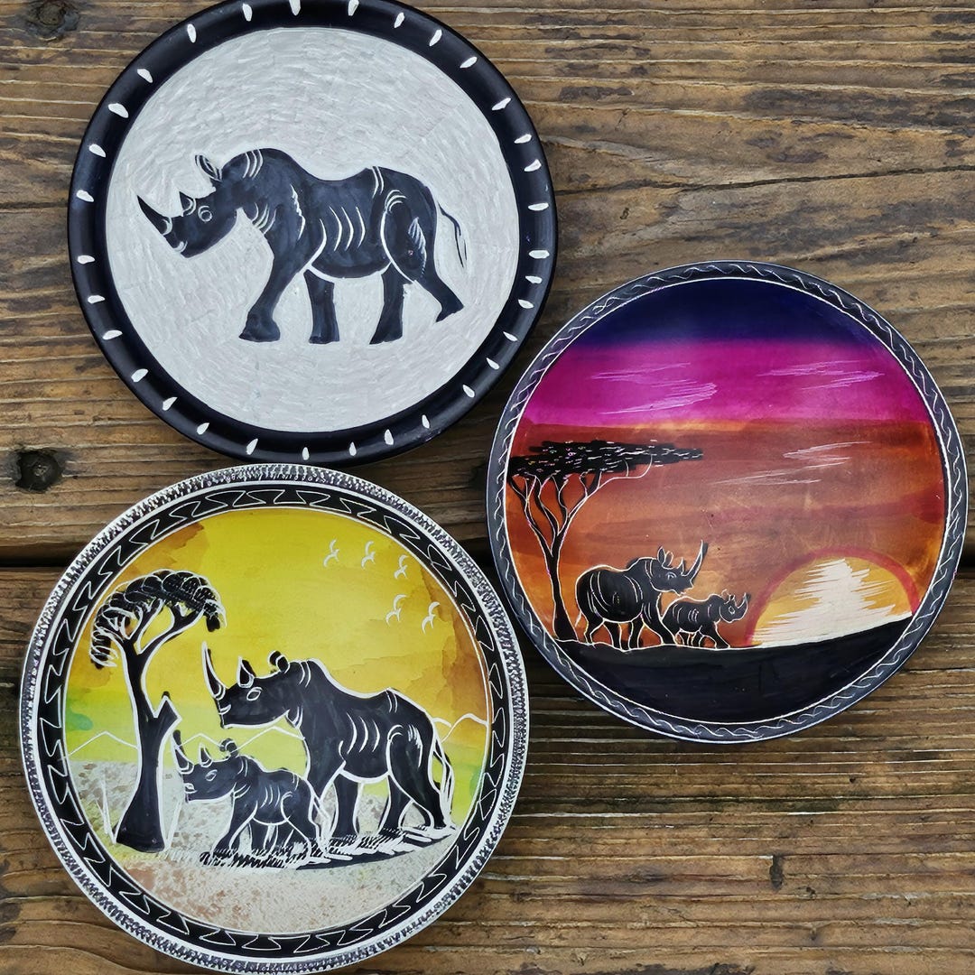 4 Soapstone Rhino Bowls It's All About Rhinos Made in Kenya Decorative ...