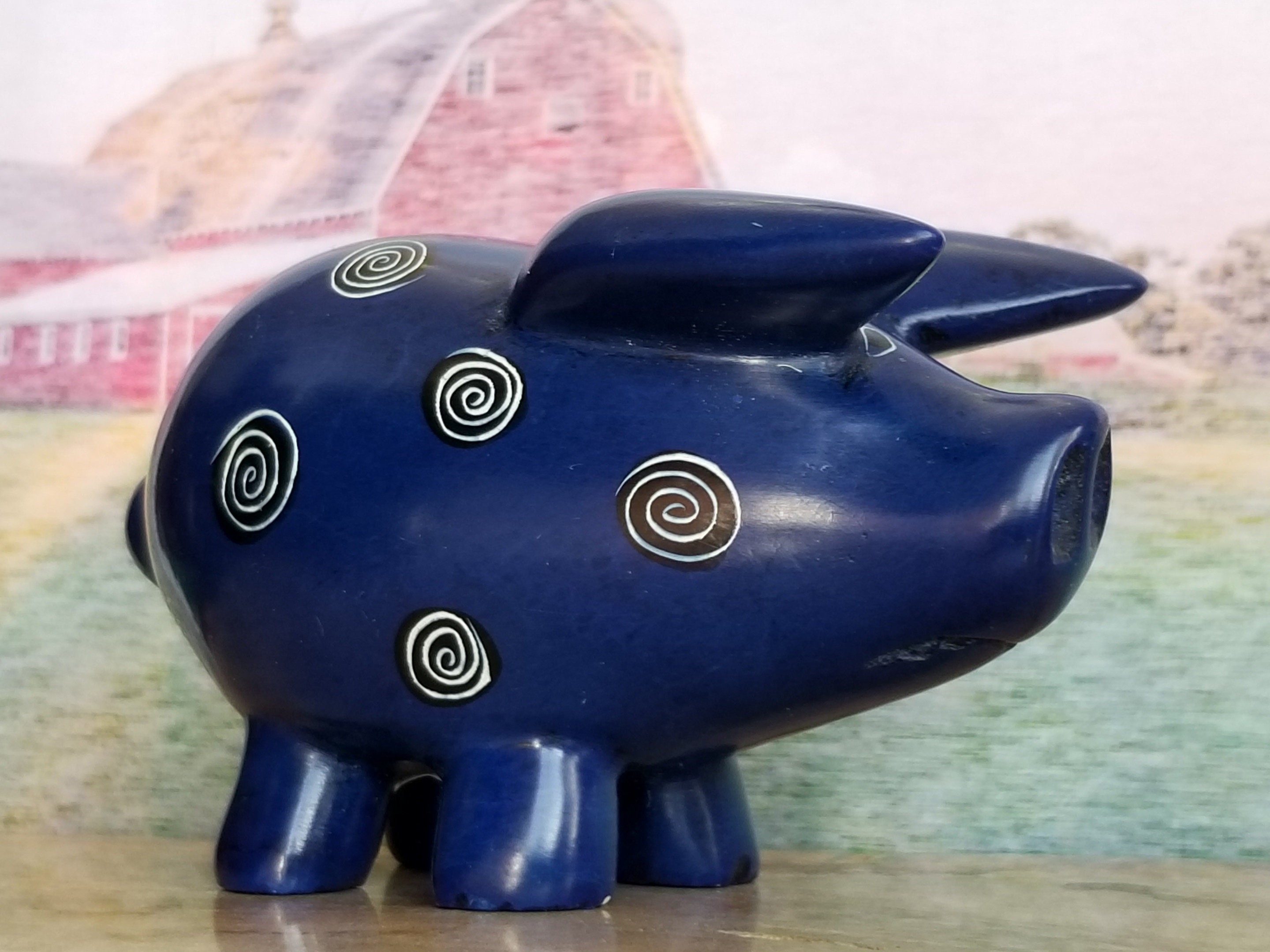Curly Tailed Soapstone Pig Hand Made Stone Pig Figurine Pig - Etsy