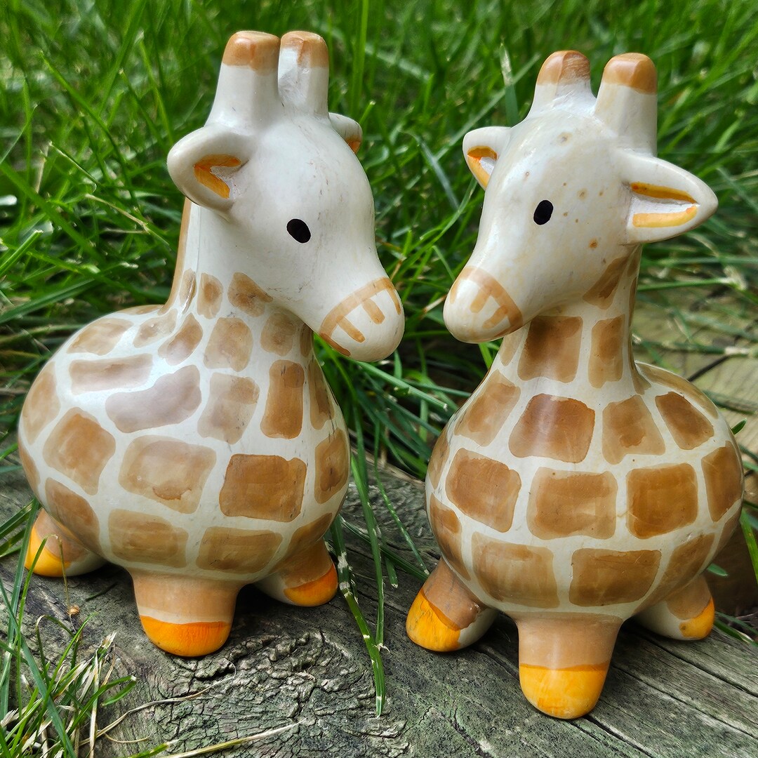 Hand-carved Giraffe Soapstone Figurine, Cute Giraffe Sculpture, Safari ...