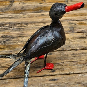 Recycled Metal Duck Sculpture, Upcycled Oil Drum Duck Garden Art ...