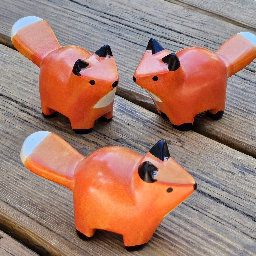 3.5 Soapstone Fox, Stone Fox Carving With Pointy Nose and Rounded Tail ...