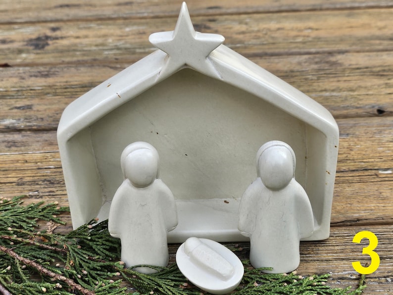 12-piece Natural Soapstone Nativity Set, Unique Christmas Nativity ...