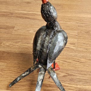 Recycled Metal Duck Sculpture, Upcycled Oil Drum Duck Garden Art ...