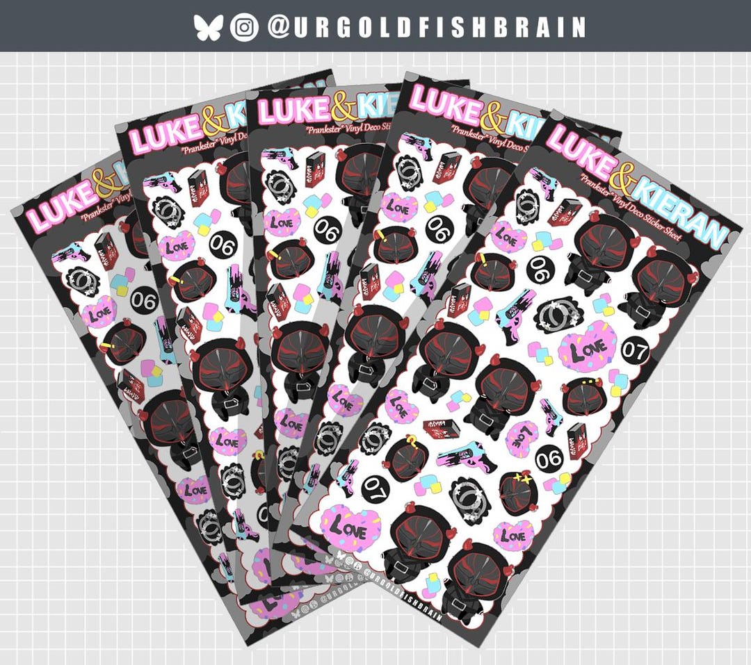 Luke & Kieran Vinyl Sticker Sheet - Etsy