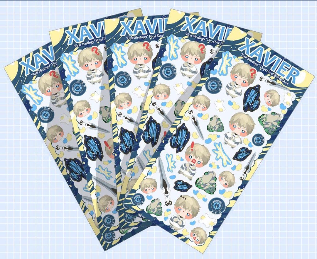 Xavier Vinyl Sticker Sheet - Etsy