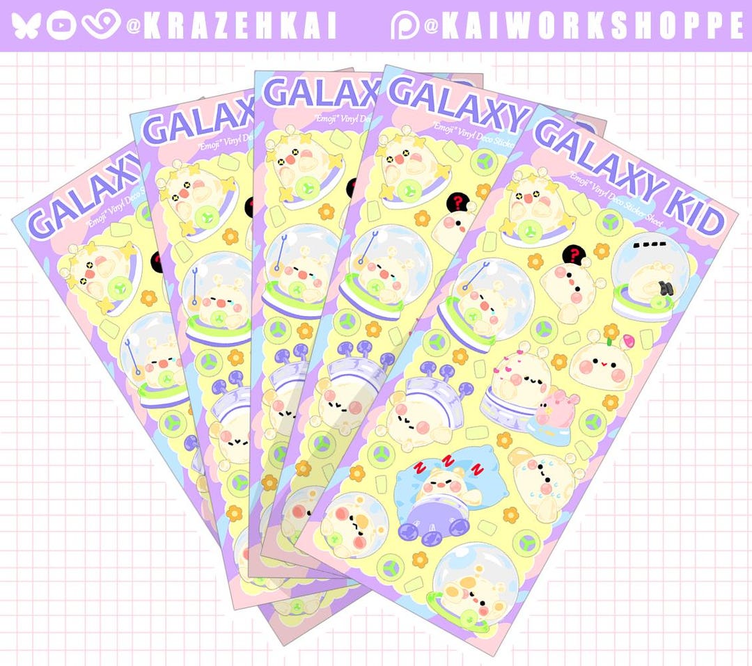 Galaxy Kid Vinyl Sticker Sheet - Etsy