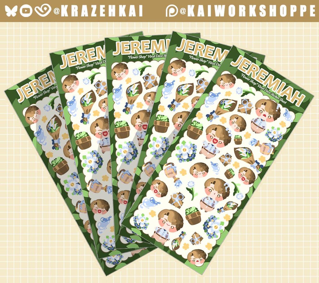 Jeremiah Vinyl Sticker Sheet - Etsy
