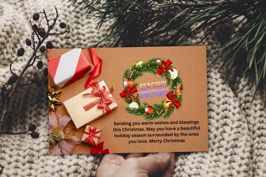 Season Greetings Happy Holiday Merry Christmas 3d Christmas - Etsy