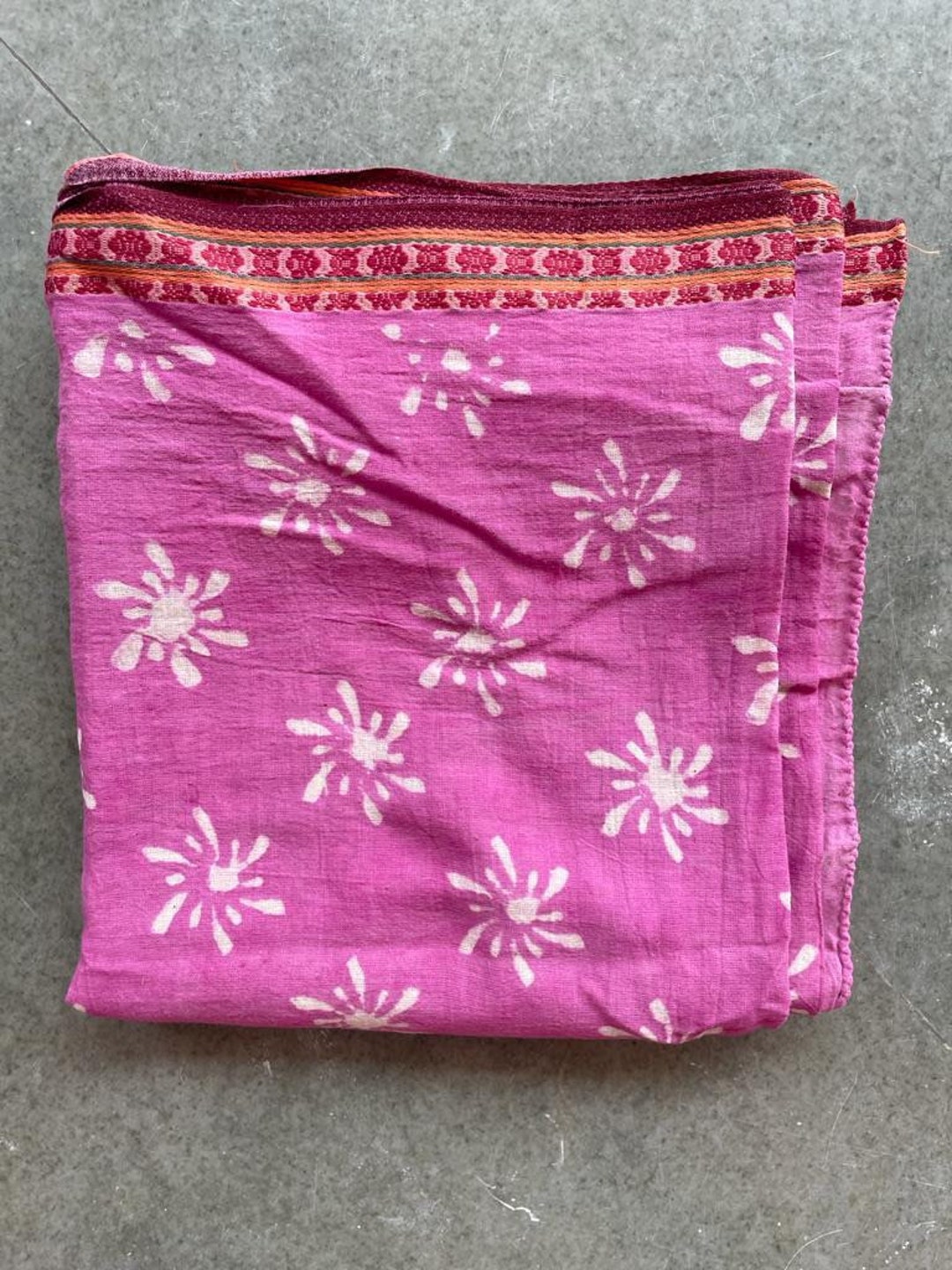 Indigo Pink Color Indian Hand Block Print Scarves Handmade Cotton ...