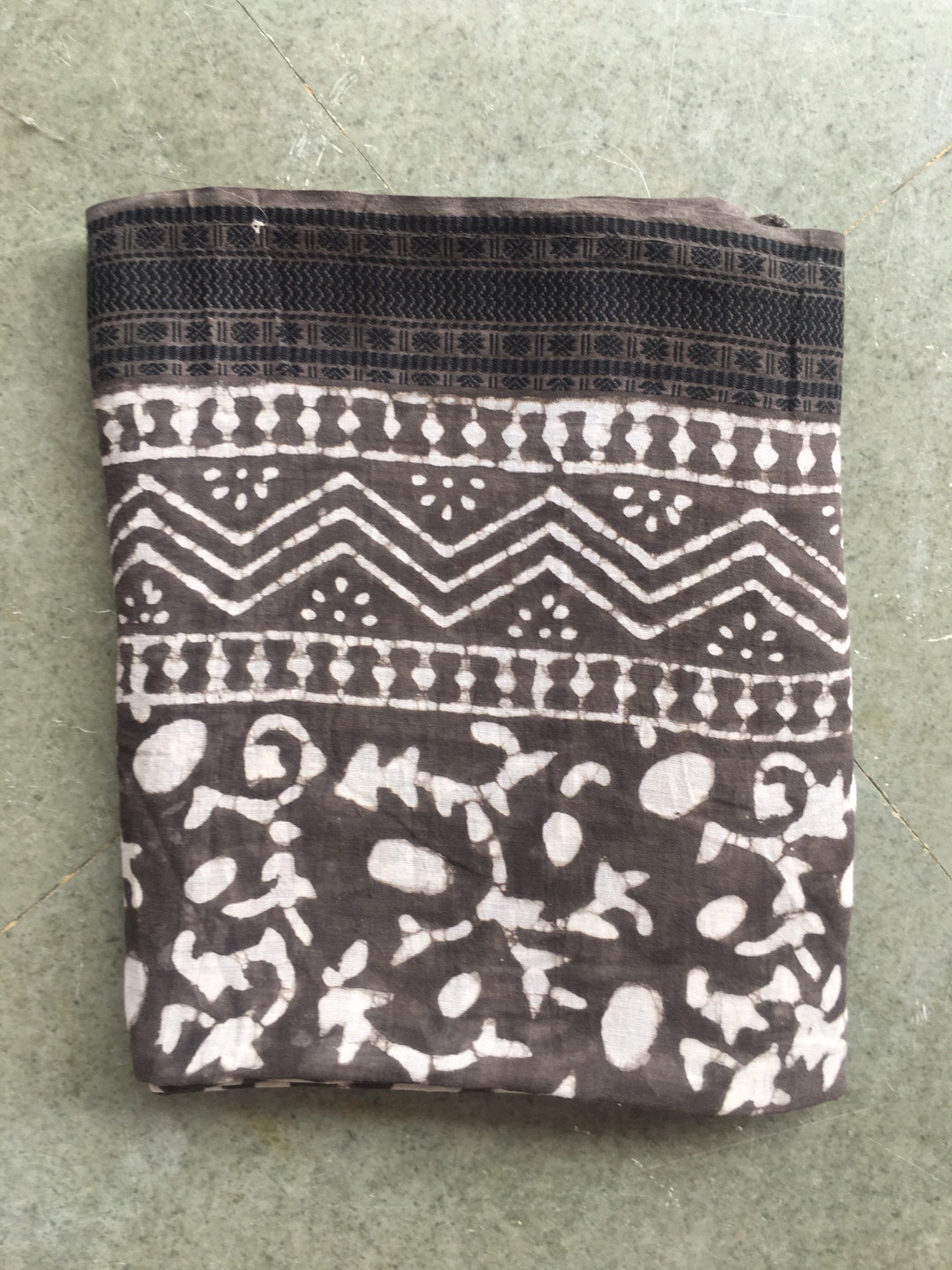 Indigo Brown Color Indian Hand Blocgk Print Scarves Handmade - Etsy