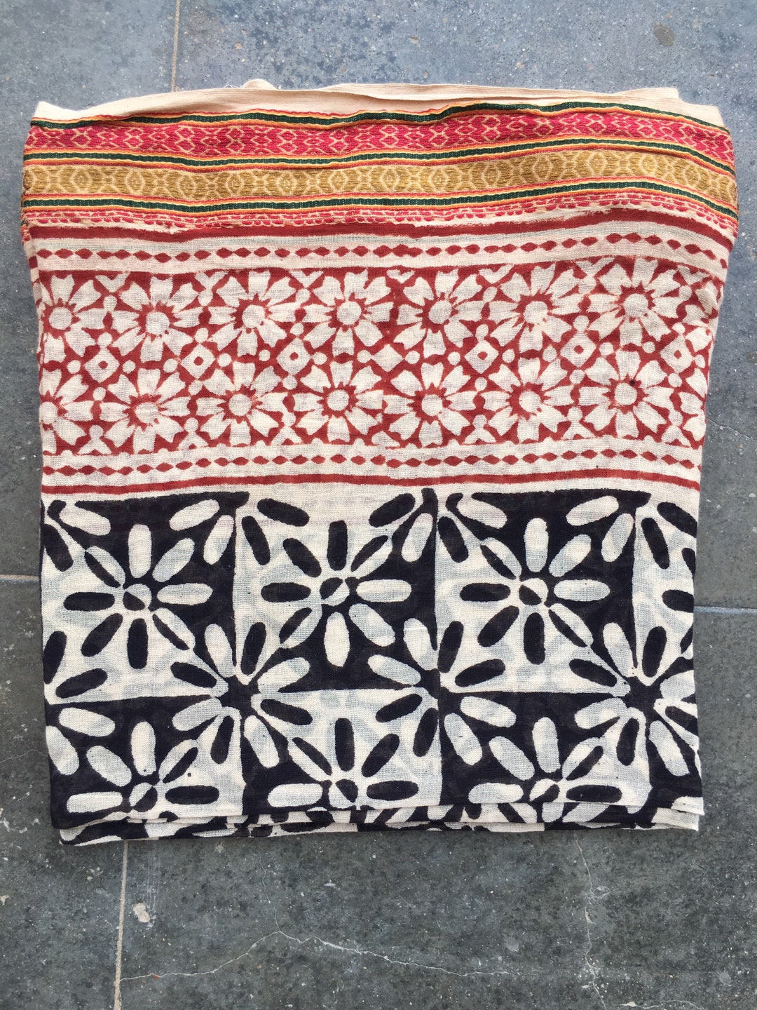 Buy Jari Hand Block Print Scarves Indian Cotton Sarong Decorative ...