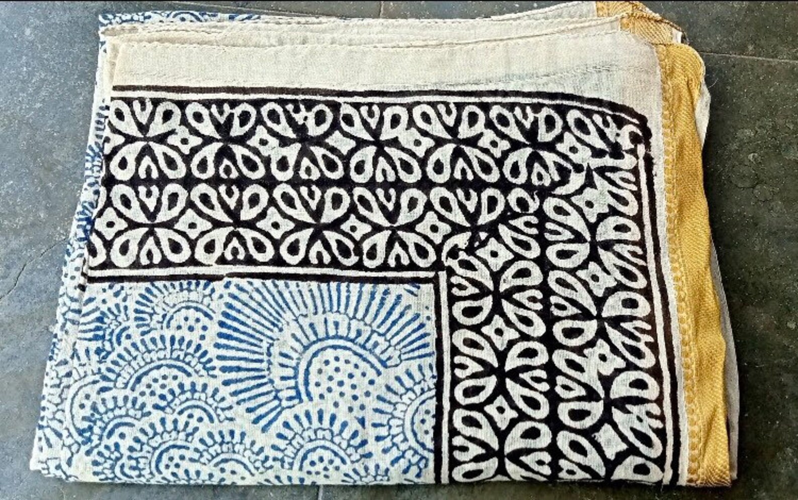 Jari Hand Block Print Scarves Indian Cotton Sarong Decorative Handmade ...