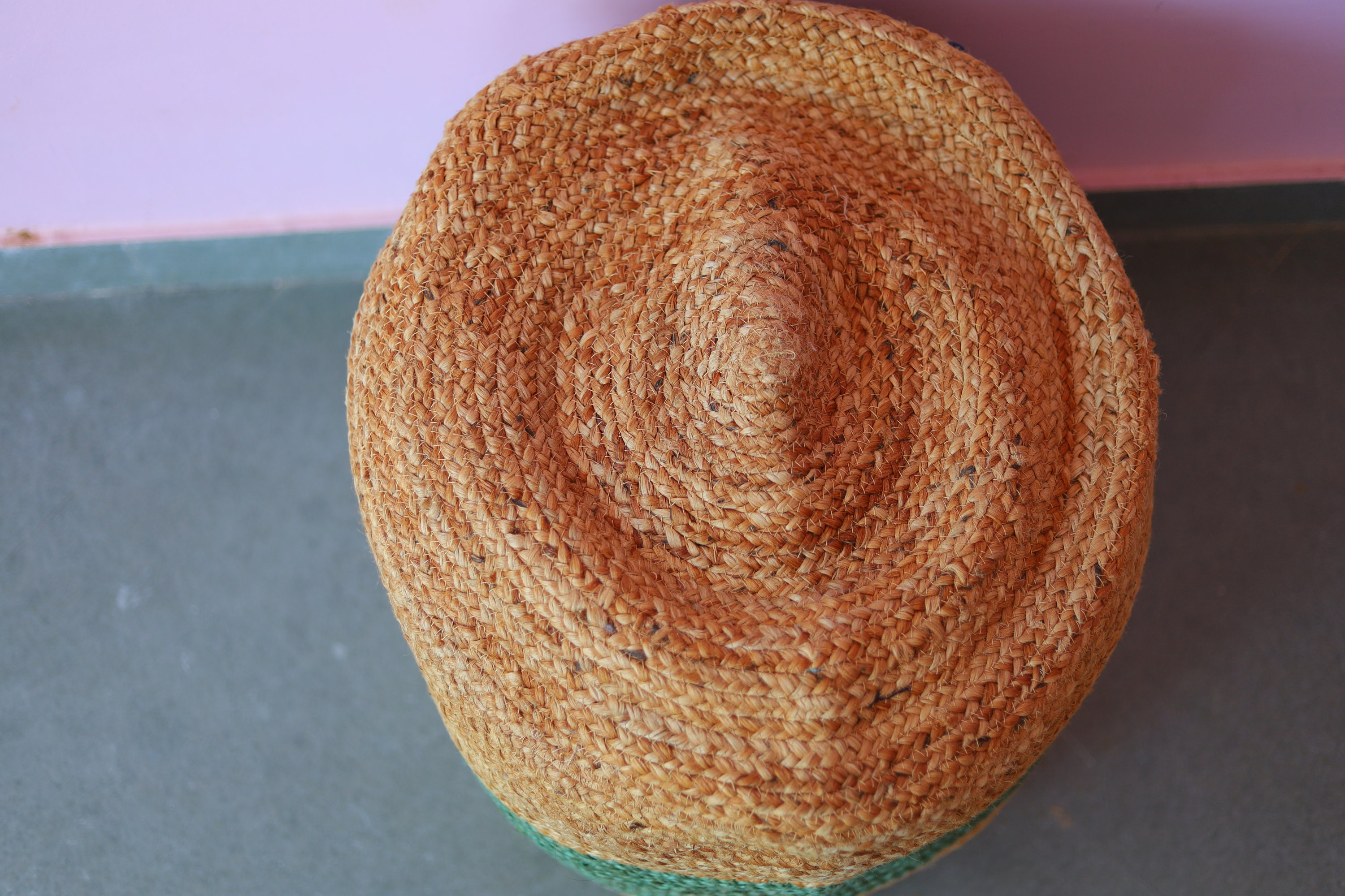 Jute poef Wasmand Jute Mand Ronde Tokri Maui Ronde - Etsy Nederland