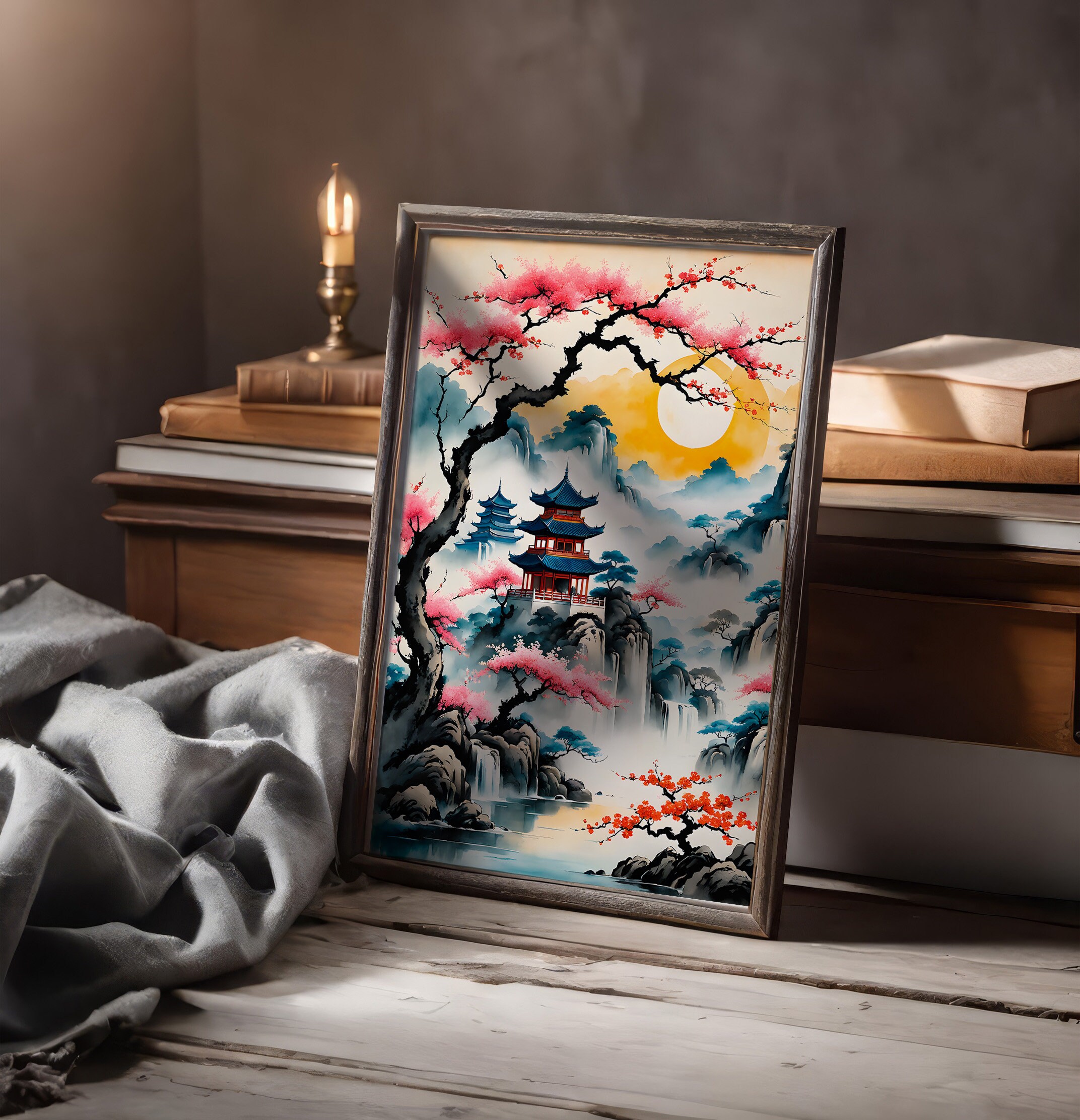 Ancient Chinese Trees Printable Art Instant Download Ink Painting Decor ...