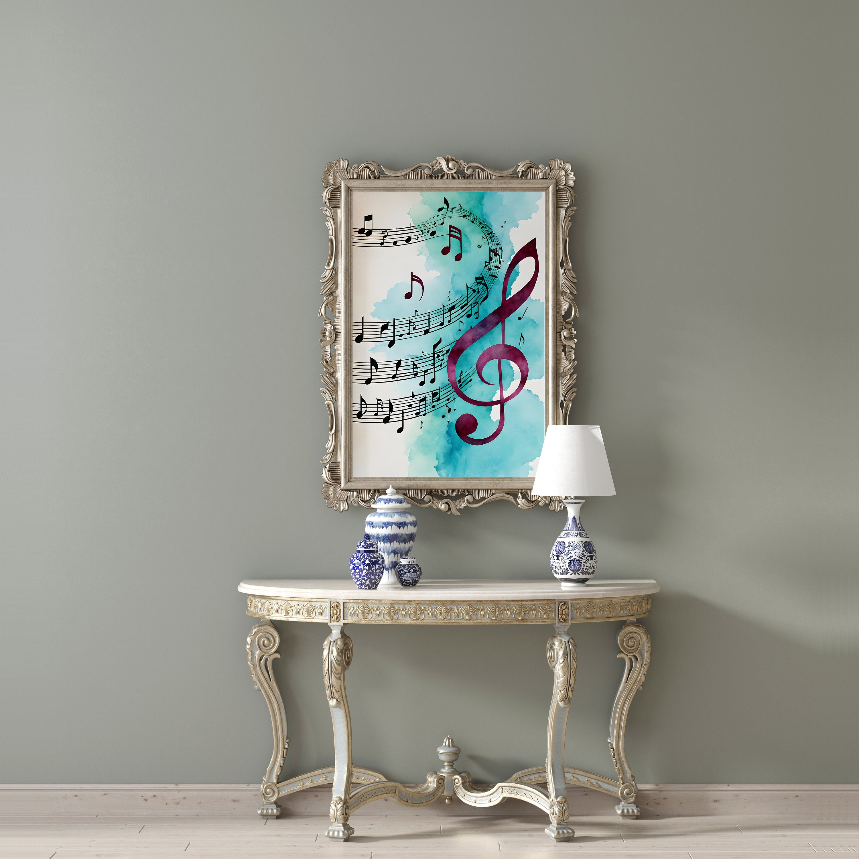 Multiple Musical Notes Printable Digital Wall Art Eclectic Wall Art ...