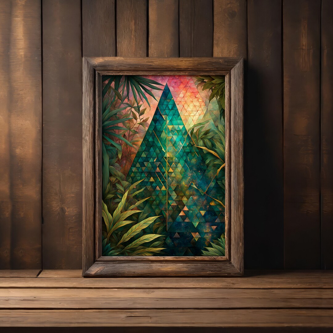 Geometric Jungle Digital Wall Art Print Nature's Mathematics Triangles ...