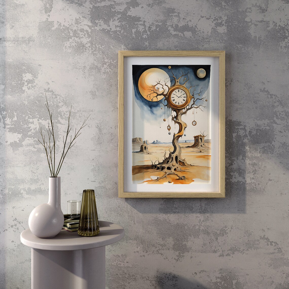 Tree Clock Printable Digital Wall Art Eclectic Wall Art DIGITAL ...