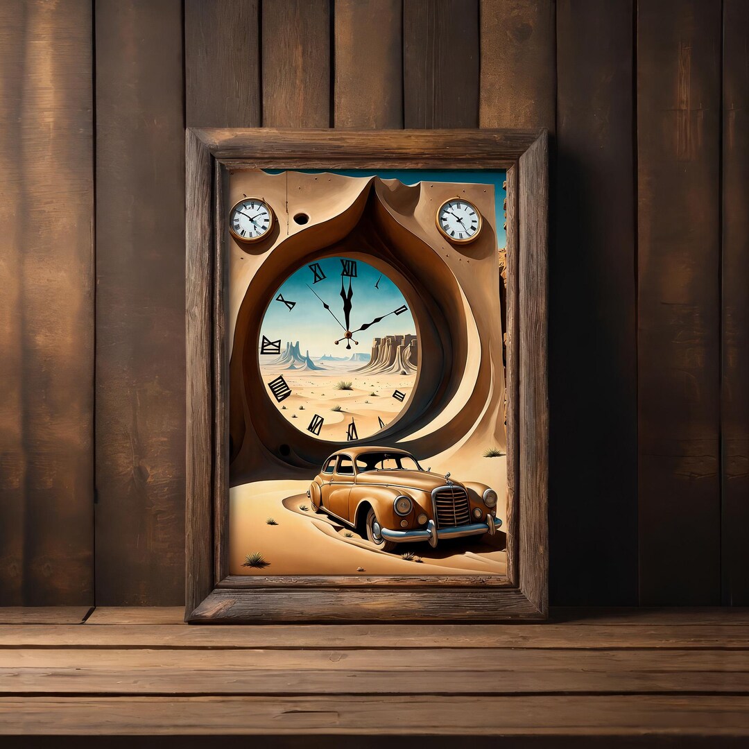 Dreamy Landscape Surrealism Majestic Car Forefront With Surrealistic ...