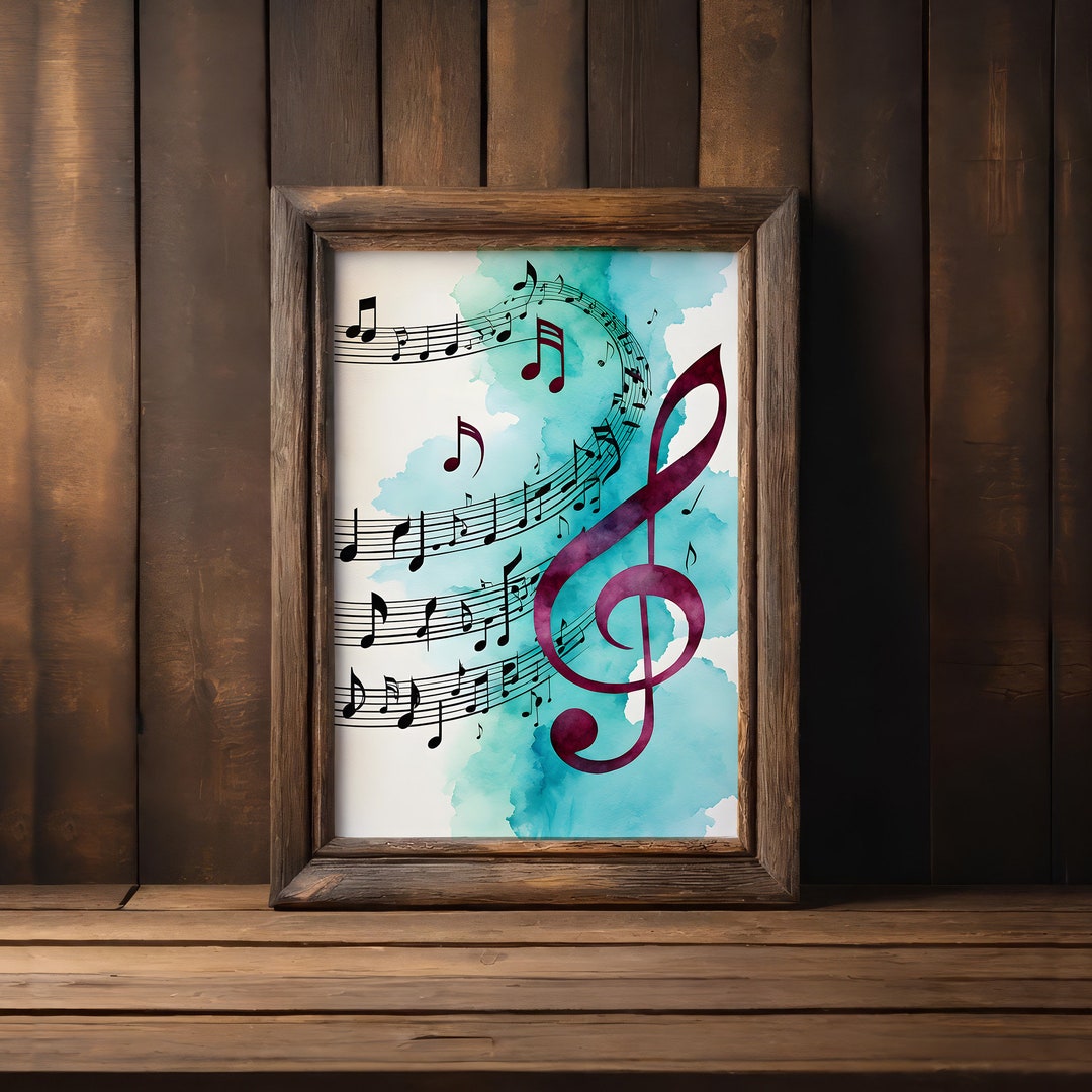 Multiple Musical Notes | Printable Digital Wall Art | Eclectic Wall Art ...