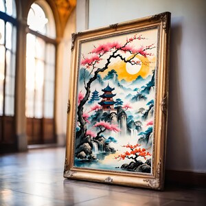 Ancient Chinese Trees Printable Art Instant Download Ink Painting Decor ...