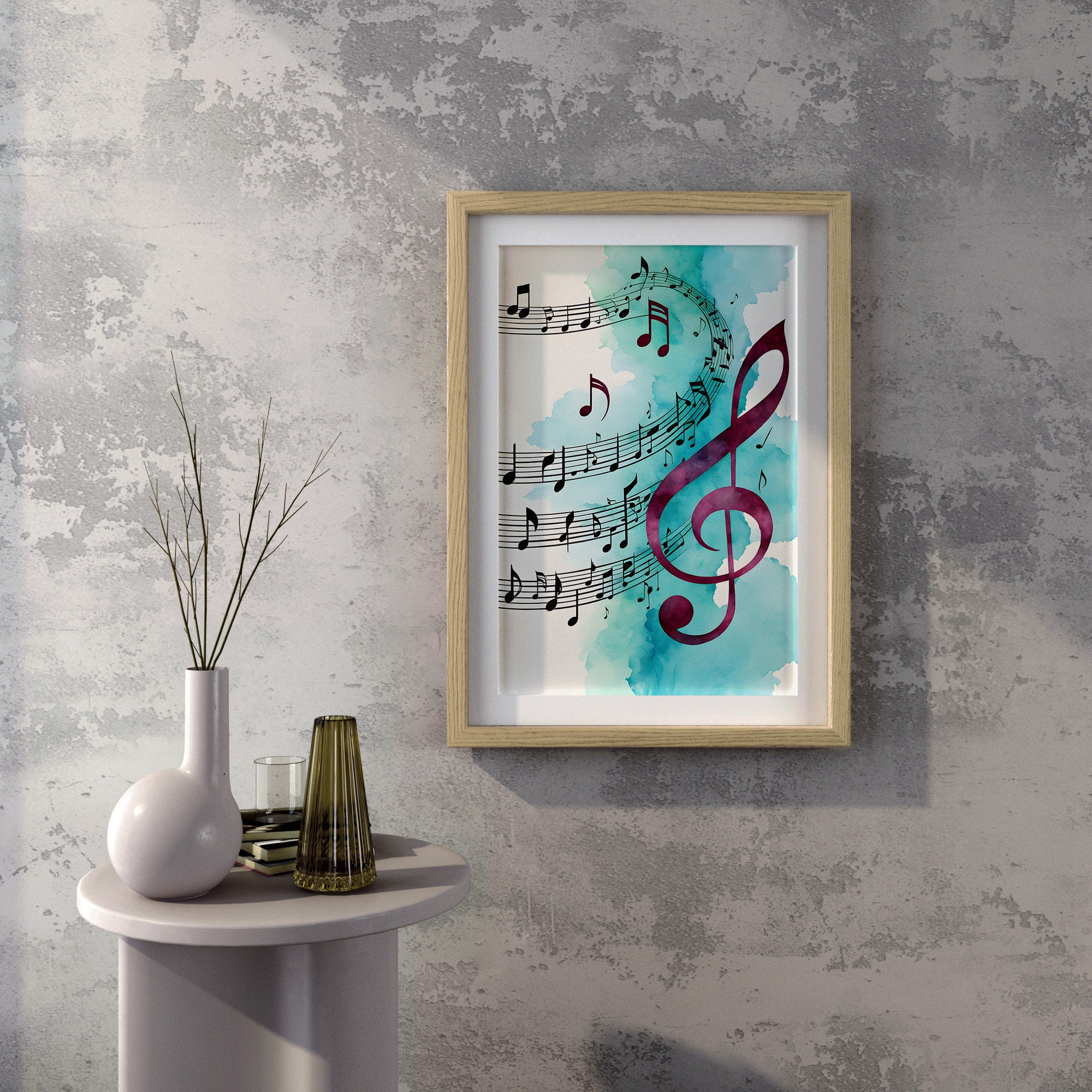 Multiple Musical Notes Printable Digital Wall Art Eclectic Wall Art ...