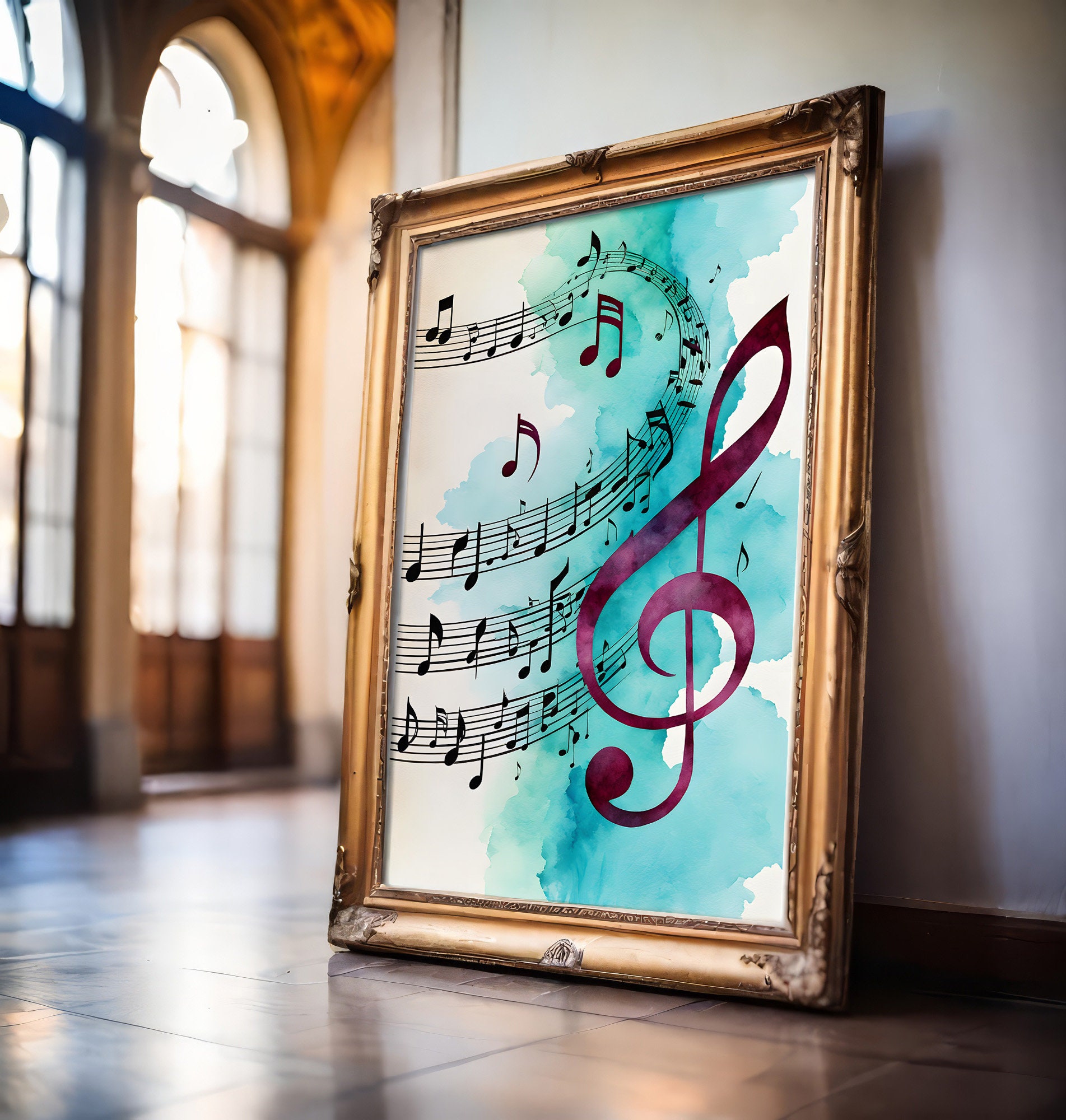 Multiple Musical Notes Printable Digital Wall Art Eclectic Wall Art ...