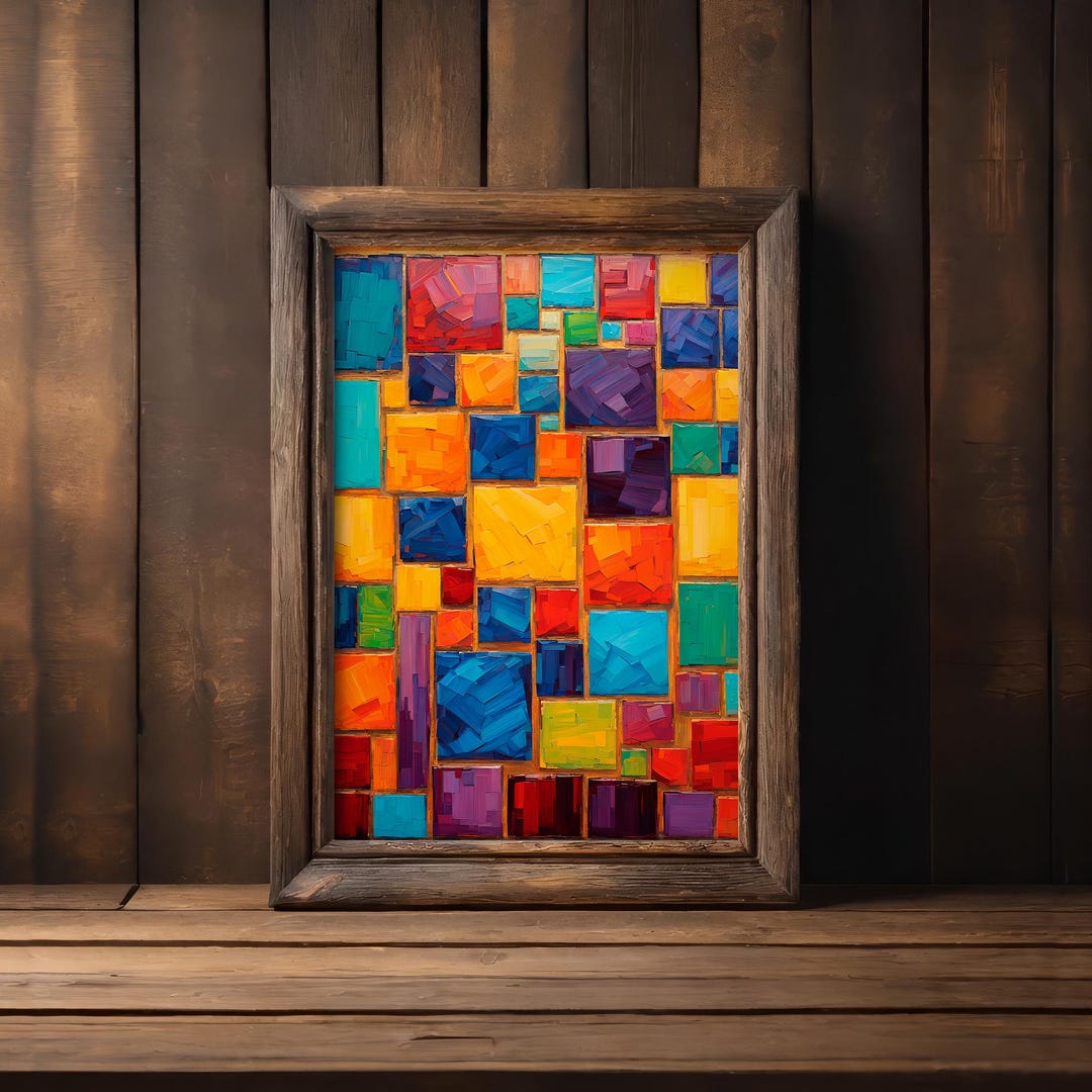 Vibrant Pointillism Wall Art Unique Abstract Digital Print Transform ...