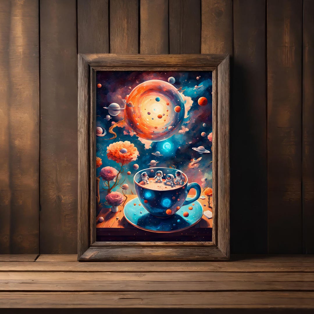 Galactic Flowers Printable Art Cosmic Decor Instant Download Printable ...