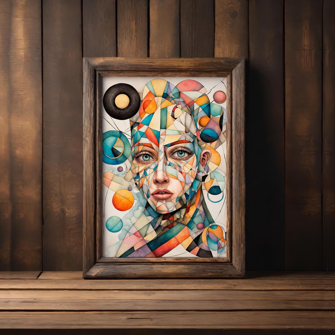 Unique Cubism Wall Art Abstract Art Deco Human Portrait Printable ...