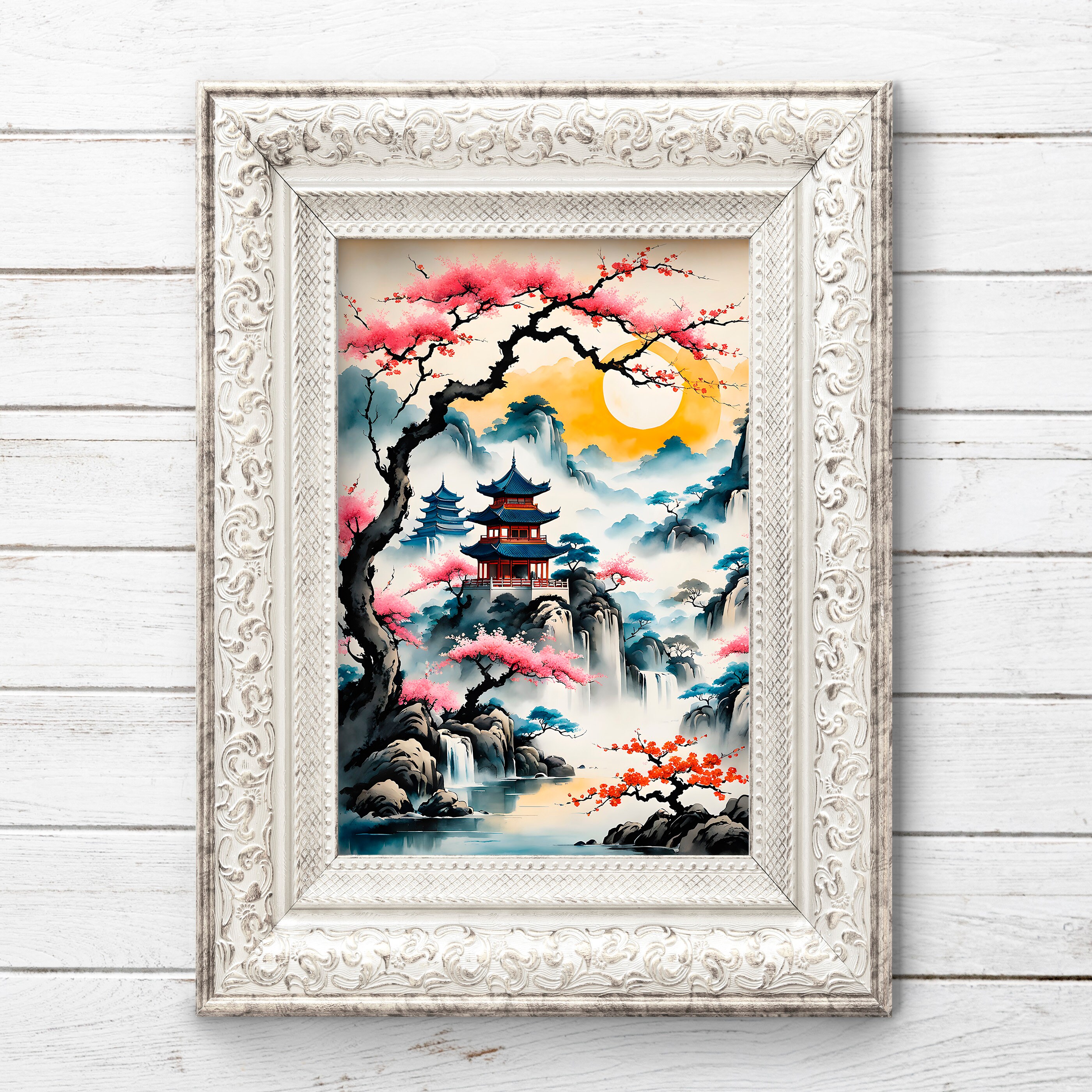 Ancient Chinese Trees Printable Art Instant Download Ink Painting Decor ...