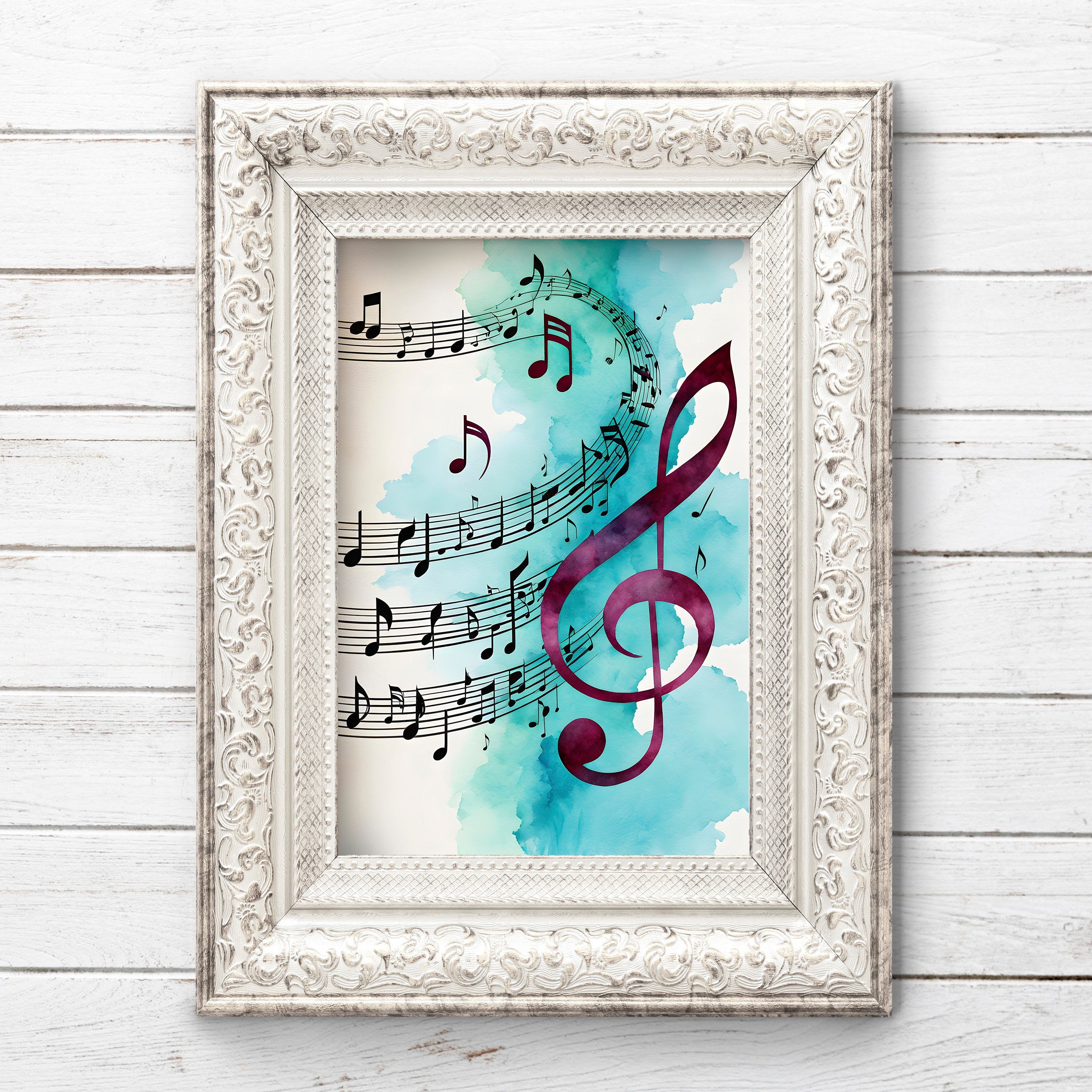Multiple Musical Notes Printable Digital Wall Art Eclectic Wall Art ...