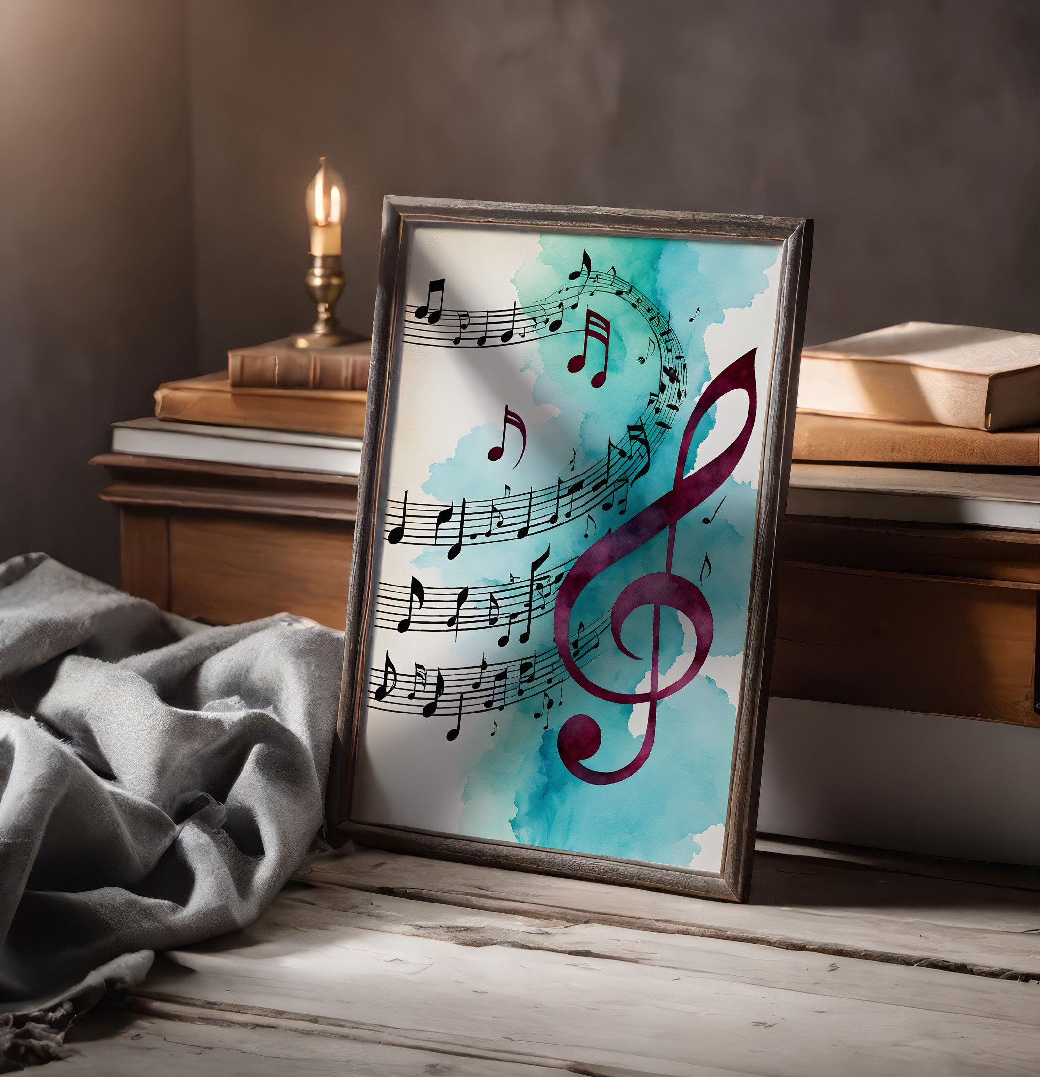 Multiple Musical Notes Printable Digital Wall Art Eclectic Wall Art ...