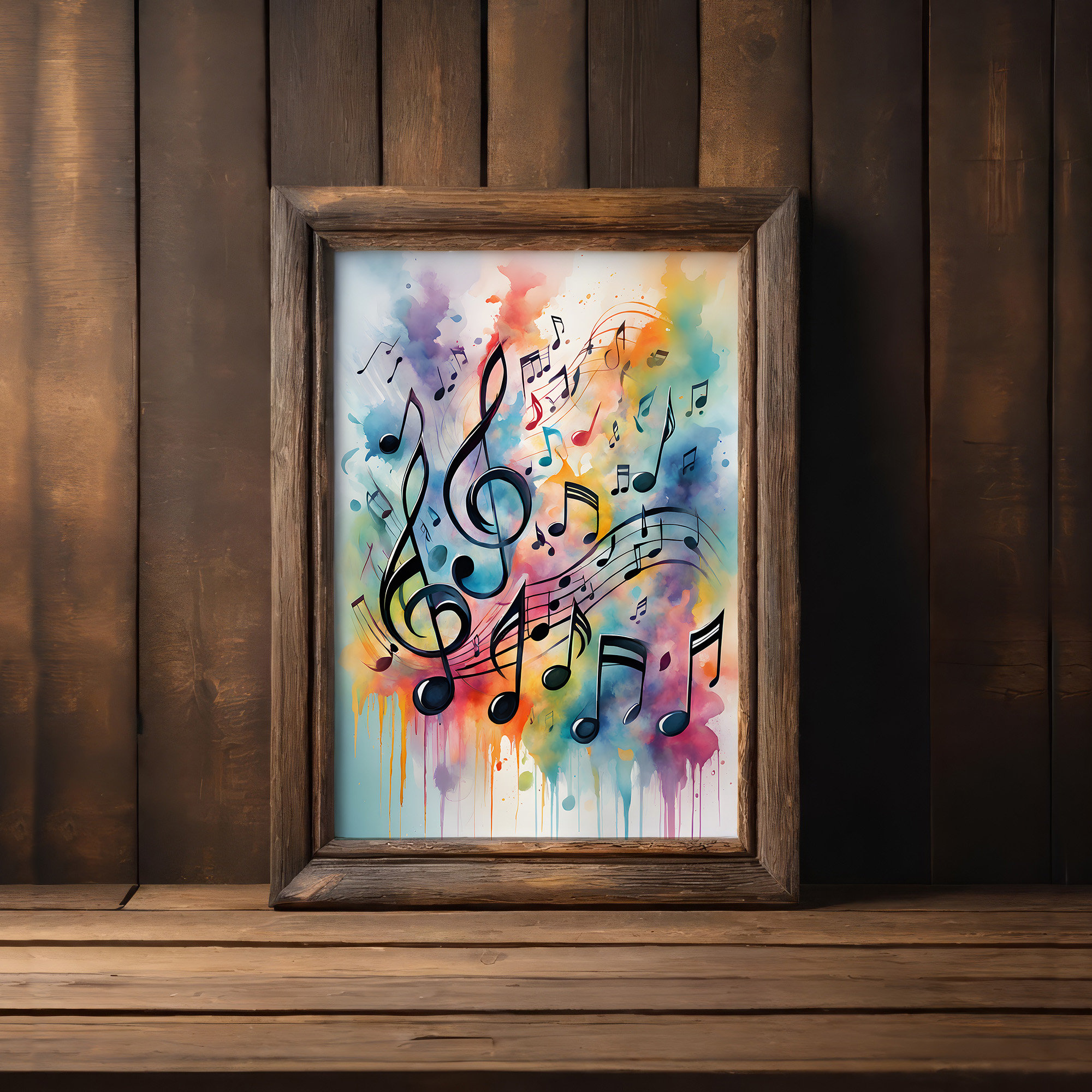 Array of Musical Notes Dancing Printable Digital Wall Art Eclectic Wall ...