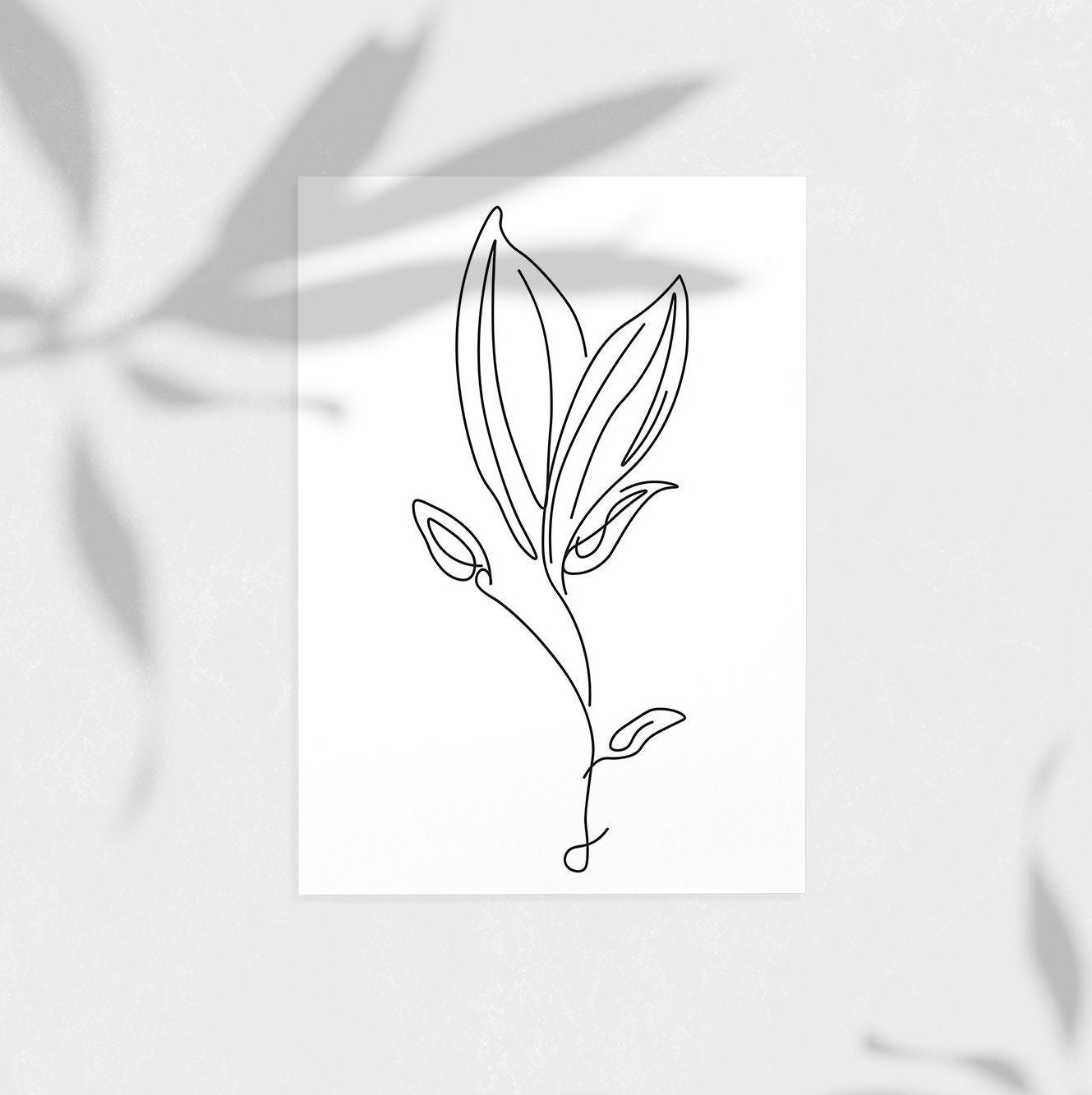 Botanical Line Art, Plant Line Drawing, Printable Flower Drawing ...