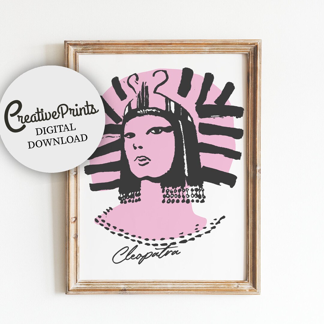 CLEOPATRA PRINT, Minimalist Egyptian Style, Cleopatra Printable Wall ...