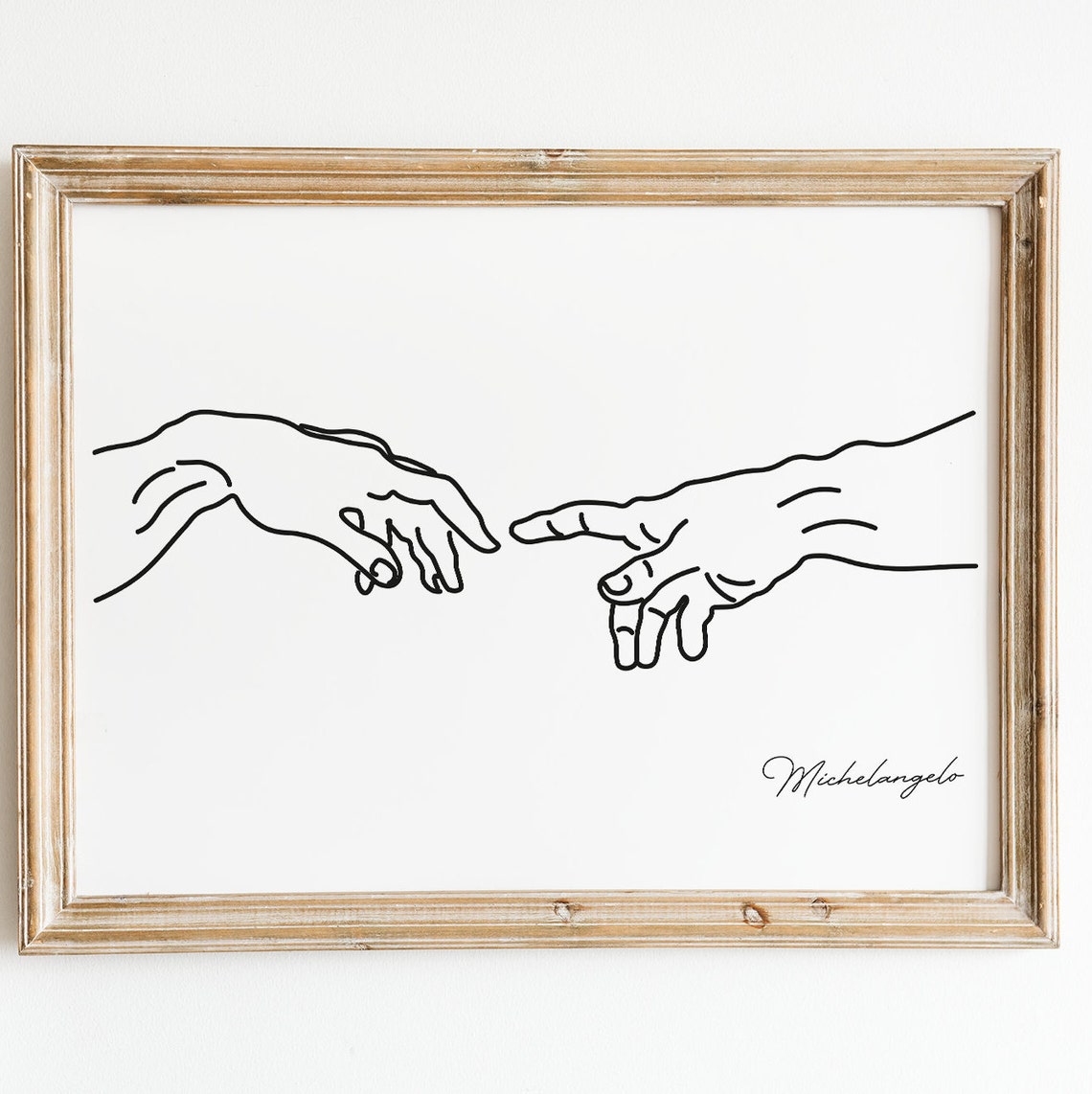 MICHELANGELO Line Art, the Creation of Adam Print, Famous Oil Paintings ...
