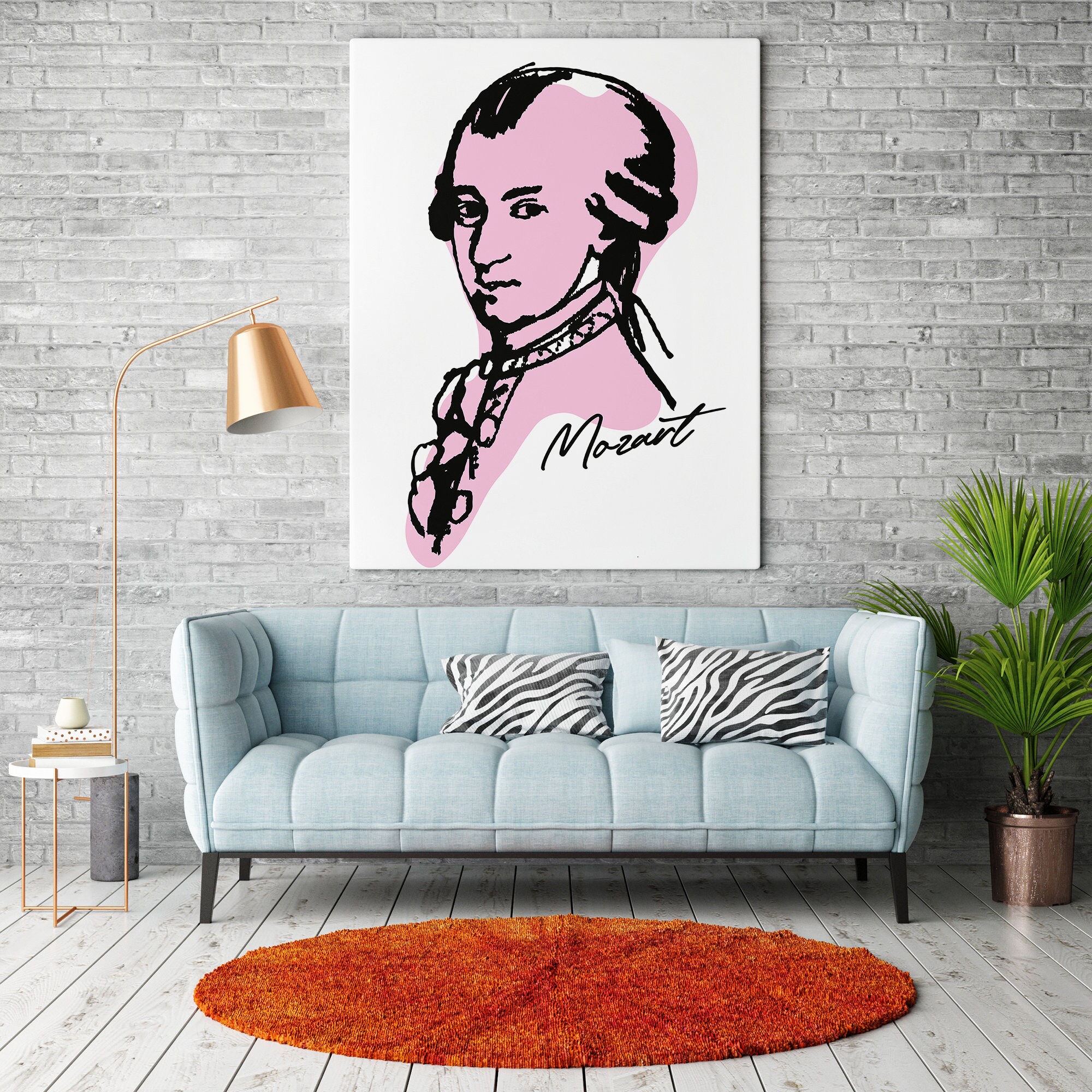 MOZART Print Modern Wolfgang Amadeus Mozart Portrait Digital | Etsy