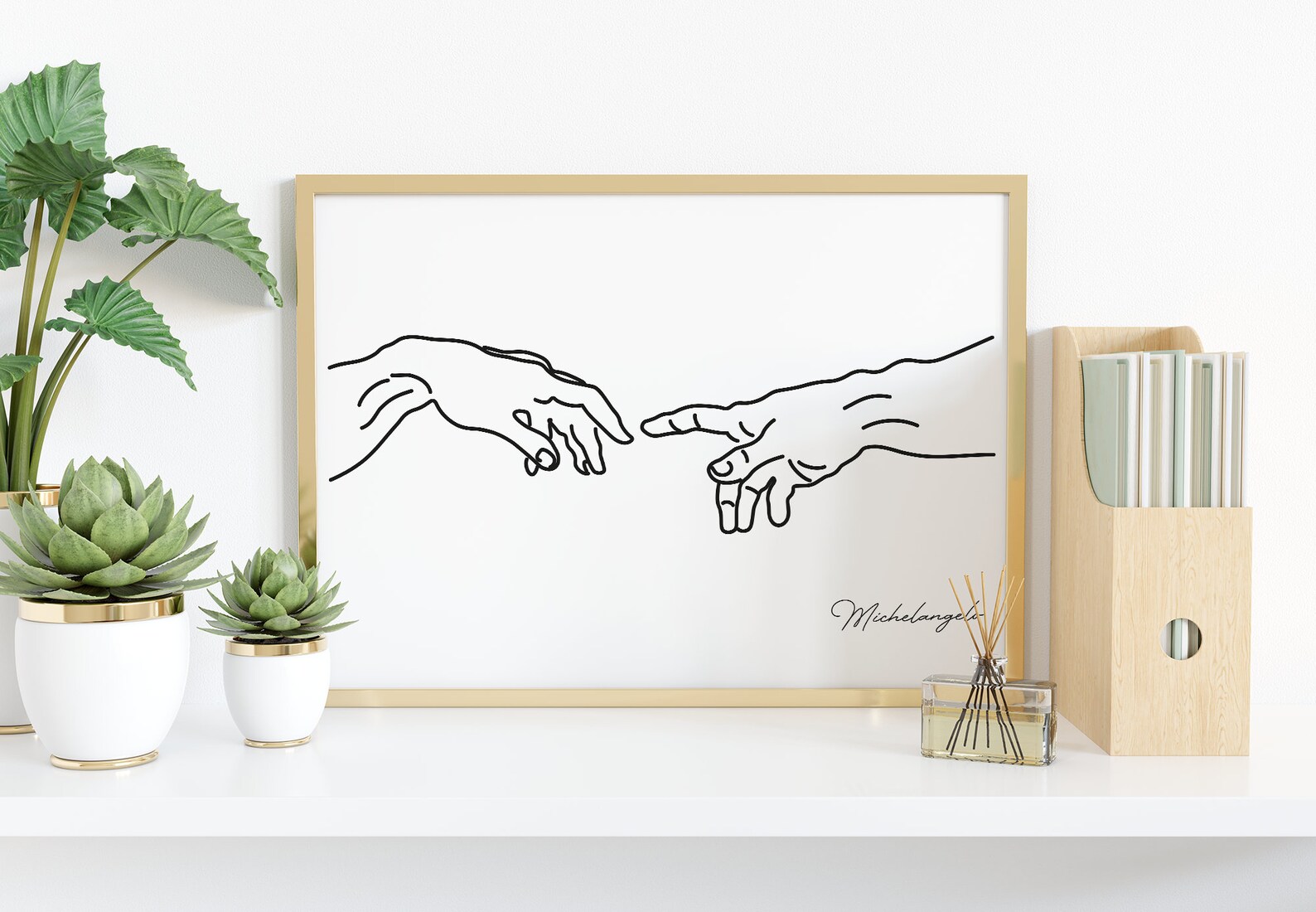 MICHELANGELO Line Art, the Creation of Adam Print, Famous Oil Paintings ...