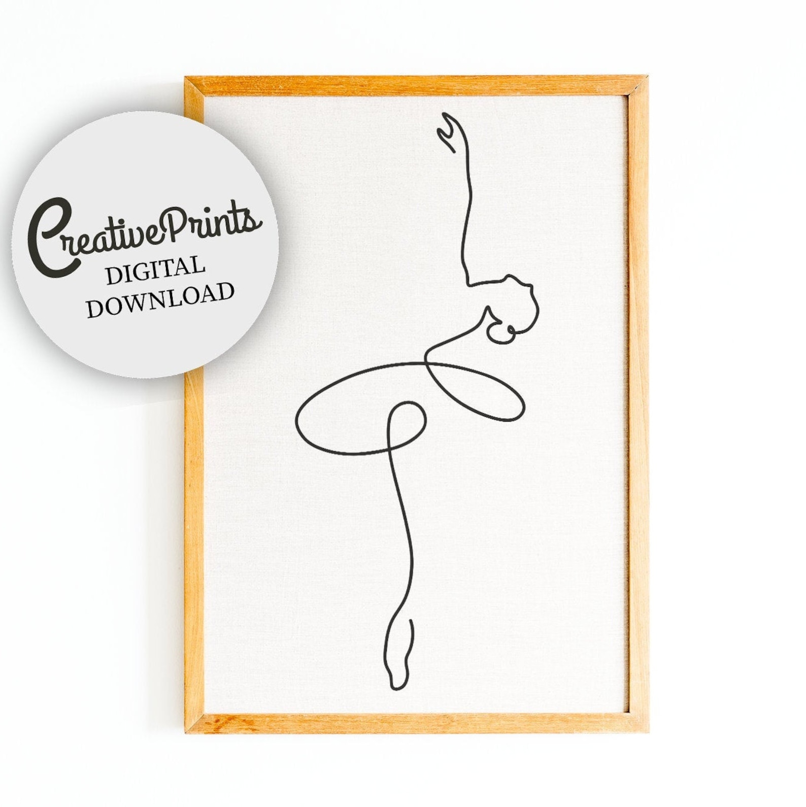 Dancer Line Art, Ballerina Printable Drawing, Female Line Drawing ...