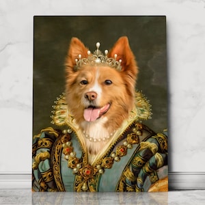 Royal Pet Portrait, Royal Pet Queen King, Dog Art, Custom Pet Funny ...